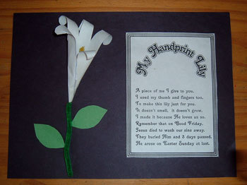 Easter Lily Handprint Craft – We Love, Teach, Grow